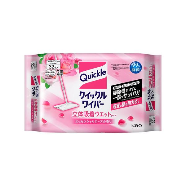 花王(Kao)　クイックルワイパー　立体吸着ウエットシート　ローズの香り　(32枚) 861