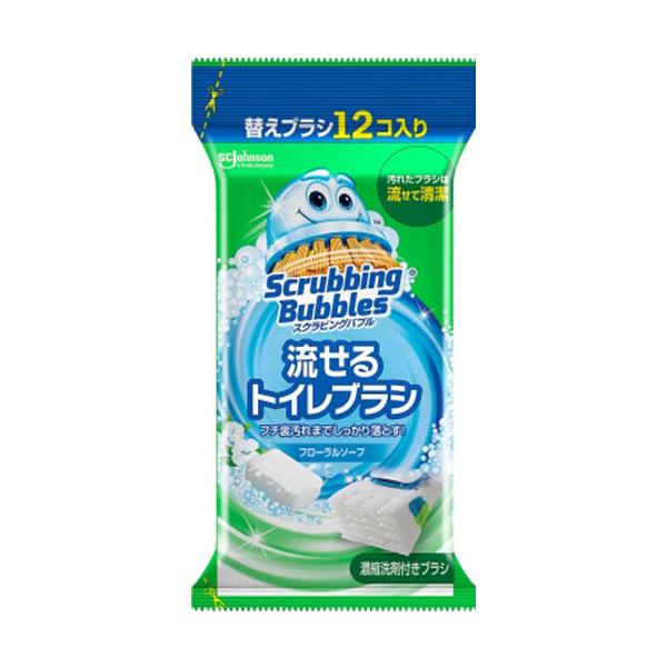 ジョンソン　スクラビングバブル流せるトイレブラシ　フローラルソープ　替　12個 861