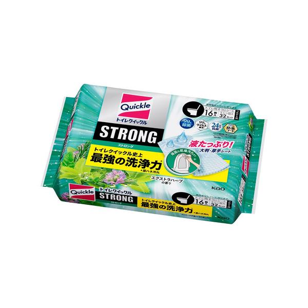 花王　トイレクイックル　ストロング　エクストラハーブの香り　つめかえ用　１６枚 861