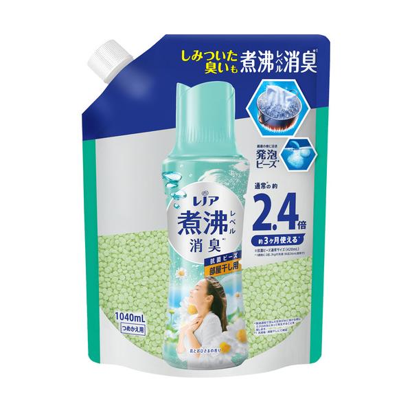 P&amp;Gジャパン　レノア煮沸レベル消臭抗菌ビーズ　部屋干し　花とおひさまの香り　詰替　特大サイズ　1040ml 861