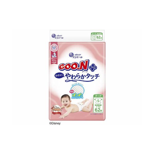 大王製紙　グーンプラス　敏感肌にやわらかタッチ　Ｓサイズ　62枚　　X　4【セット販売】 861