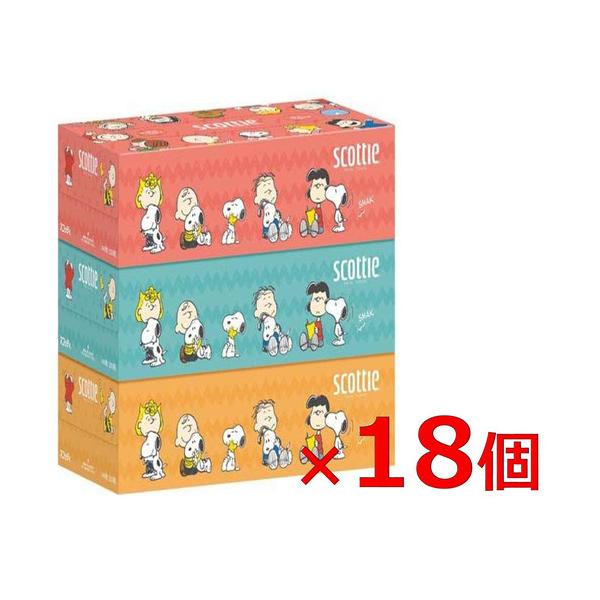 クレシア　【ケース販売】　スコッティティシュー　スヌーピー　220組　3箱ｘ18パック 861