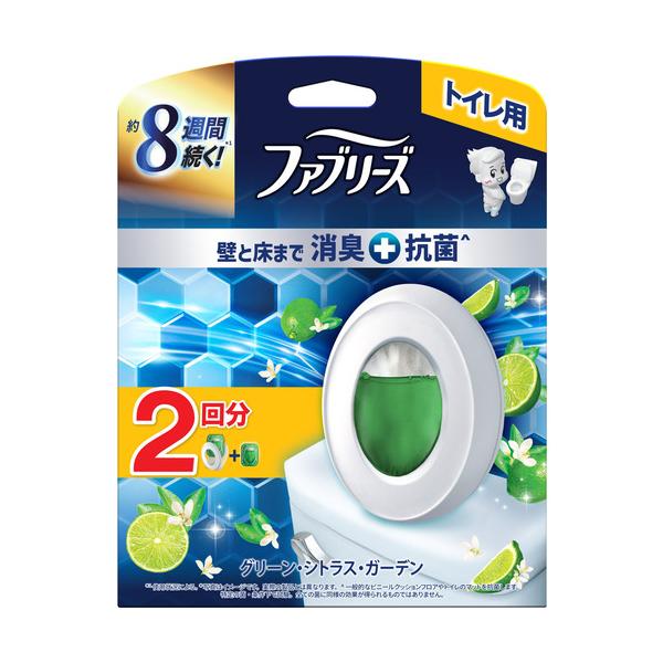 P&amp;G　ファブリーズトイレ用消臭剤プレミアムシリーズ+抗菌グリーンシトラスガーデン　本体+替　2個パック 861