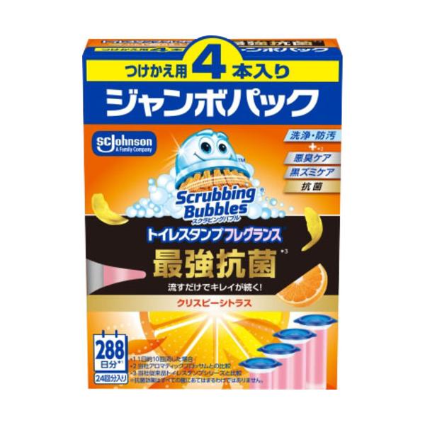 ジョンソン　スクラビングバブル　トイレスタンプフレグランス最強抗菌　クリスピーシトラス　つけかえ　4個 861
