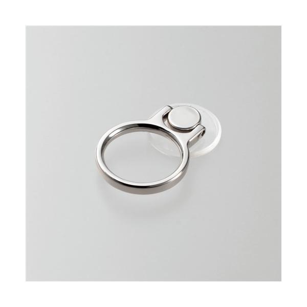 エレコム　P-STRBCRSV　フィンガーリング（スタンダード・クリア）　シルバー 500