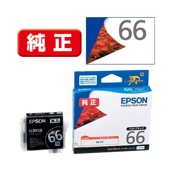 インク　エプソン　純正　カートリッジ　インクカートリッジ　ICBK66　純正インクカートリッジ　フォトブラック 119