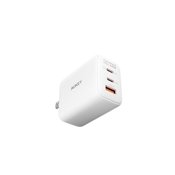 AUKEY　PA-B3T-WT　USB充電器　Omnia　II　Mix　65W　[USB-A　1ポート／USB-C　2ポート]　ホワイト 500