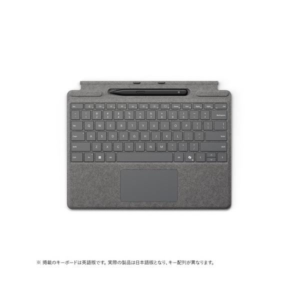 Microsoft　8X6-00232　Surface　Pro　キーボード（ペン収納付き／スリム　ペン付き）　タイプ　カバー　プラチナ 500