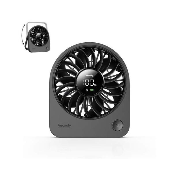 AECOOLY　TE01BK　Chic　03　Portable　Table　Fan　5段階風量切替　スマートデジタル表示　ブラック 33