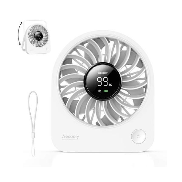AECOOLY　TE01WH　Chic　03　Portable　Table　Fan　5段階風量切替　スマートデジタル表示　ホワイト 33
