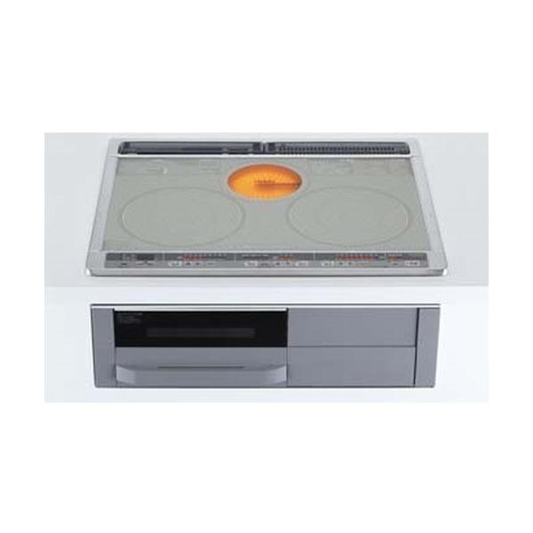 三菱　CSG318MS　送料無料　ビルトインIHクッキングヒーター　2口IH+ラジエント　200V　天板幅60cm　シルバー 362