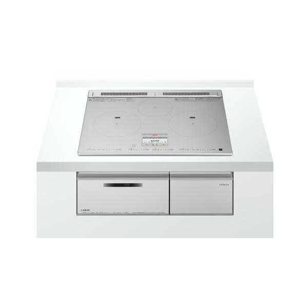 HITACHI　HT-N8ASTF(S)　送料無料　ビルトインIHクッキングヒーター　3口IH　200V　天板幅60cm　シルバー 362