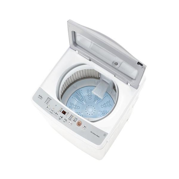 AQUA　全自動洗濯機　上開き　洗濯5kg　幅52.5cm　3Dアクティブ洗浄&amp;高濃度クリーン浸透　ほぐし仕上げ　AQW-S5A(W)　ホワイト系 40