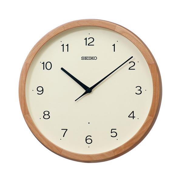 セイコータイムクリエーション　KX272B　電波掛時計　木枠・薄茶木地塗装 820
