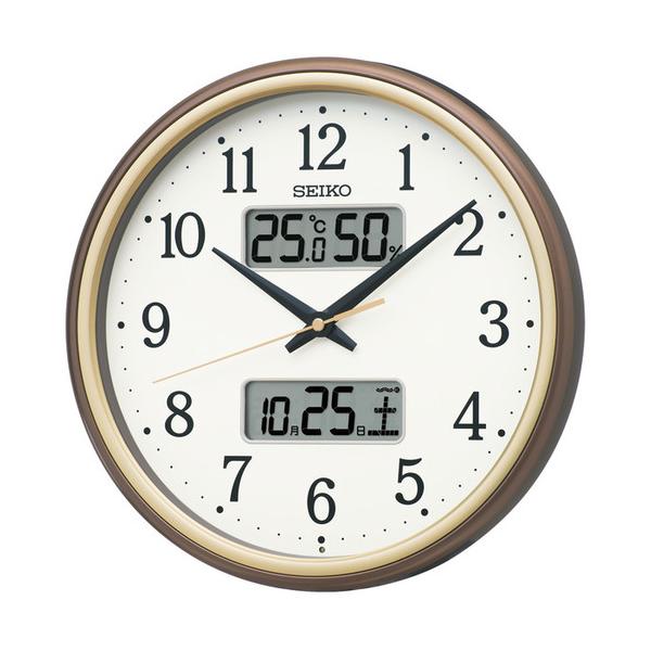 セイコー　KX275B　電波掛け時計　プラスチック枠(茶メタリック塗装) 820