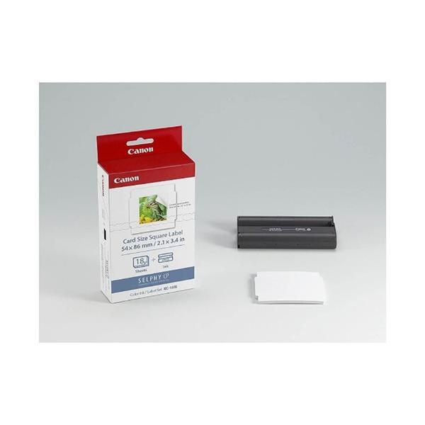 インク　キヤノン　純正　インクカセット　カラーインク／スクウェアラベルセット　正方形シール　KC-18IS 119