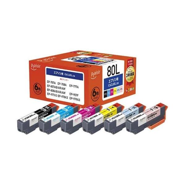 プレジール　PLE-E80L-6P　エプソン　IC6CL80L互換インクカートリッジ　6色パック 119