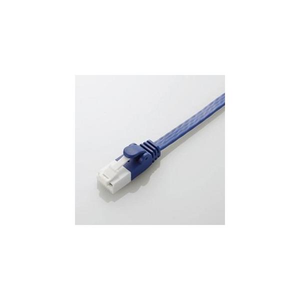 エレコム　LD-GFAT/BM50　ツメ折れ防止フラットLANケーブル(Cat6A)5.0m　ブルーメタリック 131