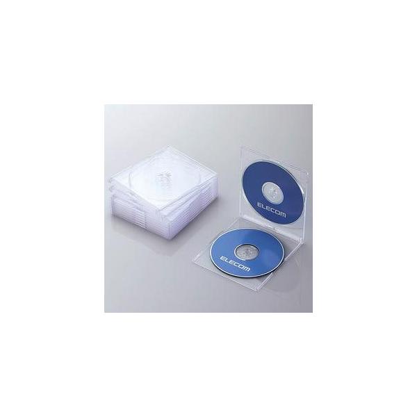 エレコム　CCD-JSCSW10CR　Blu-ray／DVD／CDケース(スリム／PS／2枚収納／10パック)　クリア 131