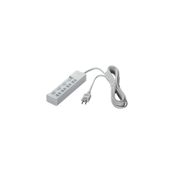 バッファロー　BSTAPSW2420WH　2ピン式電源タップ　4個口タイプ　雷サージ防止／個別スイッチ付　2m　ホワイト 131