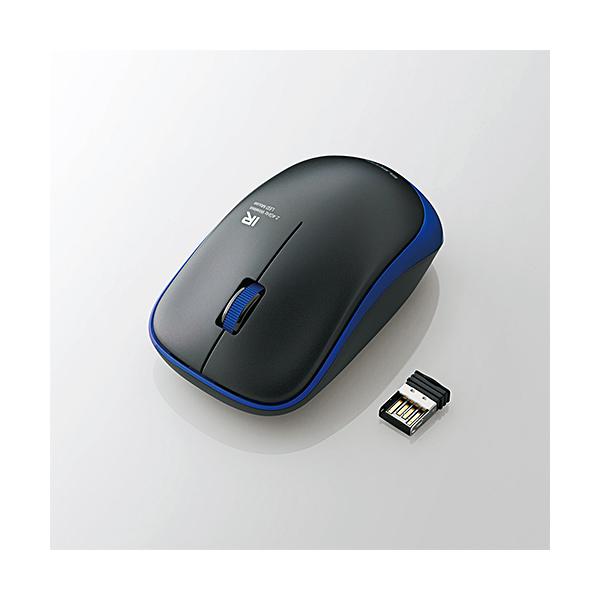 マウス　エレコム　無線　ワイヤレス　M-IR07DRBU　無線IRマウス　3ボタン　ブルー 131