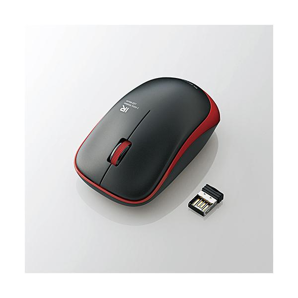 マウス　エレコム　無線　ワイヤレス　M-IR07DRRD　無線IRマウス　3ボタン　レッド 131
