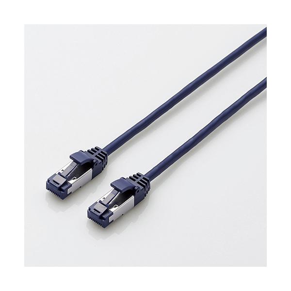 エレコム　LD-OCTST／BM100　カテゴリー8対応LANケーブル(ツメ折れ防止・スリム)　ブルーメタリック　10.0m 131