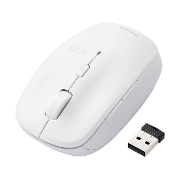 エレコム　M-BL21DBSKWH　BlueLEDマウス　無線　5ボタン　静音　抗菌　ホワイト 131