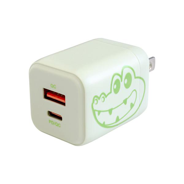 京ハヤ　JKPD20GAGN　急速AC充電器　20W　USB-Type-A／Type-C各1ポート　PD／QC両対応　グリーン（ワニ） 24