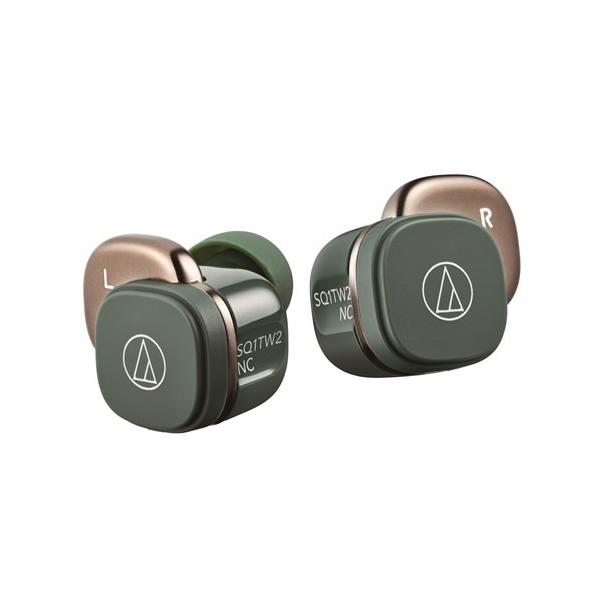 オーディオテクニカ　ATH-SQ1TW2NC　GR　ワイヤレスヘッドホン　アクティブノイズキャンセリング搭載　ワイヤレス充電対応　フォレストグリーン 24