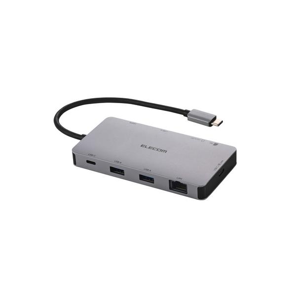 エレコム　DST-090BP1SV　USB　Type-C　ドッキングステーション　9-in-1　4K　HDMI　LAN　SD　PD充電　シルバー 126