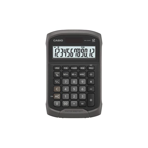 カシオ計算機　WM-320MT-BK-N　防水防塵電卓　原価・売価・利益率の計算可能　ブラック 52