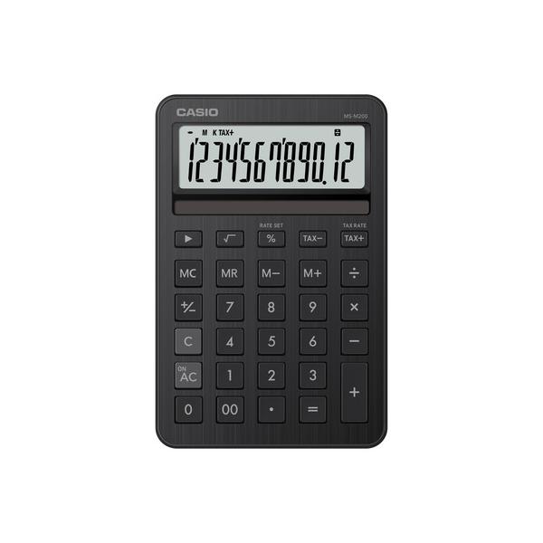 カシオ計算機　MS-M200-BK-N　デザイン電卓　ミニジャスト型スタイリッシュ　12桁表示　税計算機能あり　ブラック 52