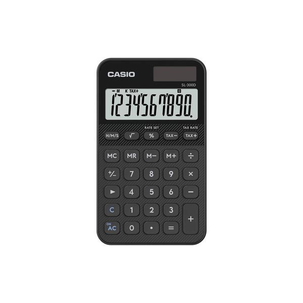 カシオ計算機　SL-300D-BK-N　デザイン電卓　ノート型カラフル　10桁表示　税計算機能あり　ブラック 52