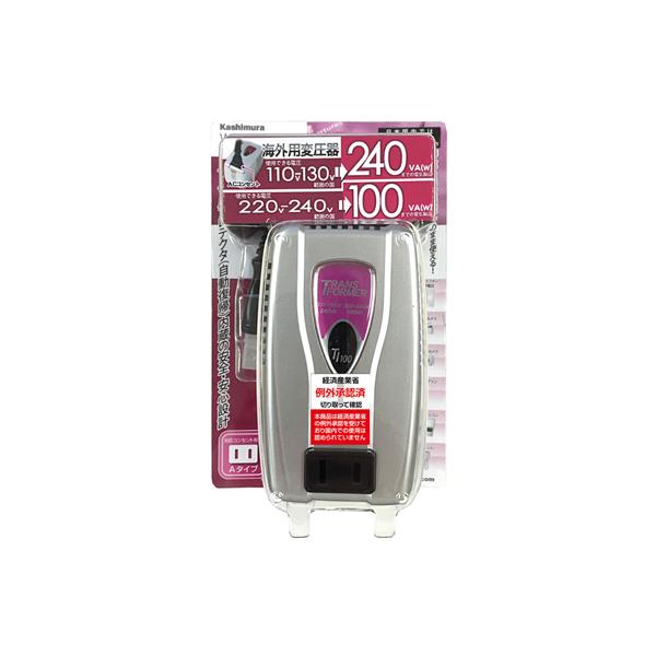 カシムラ　WT-73M　海外用変圧器110-130V／240VA　220-240V／100VA 500