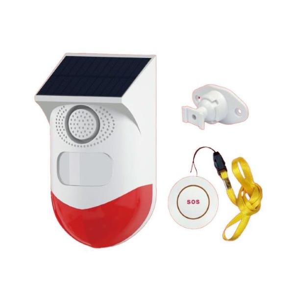 東京ミモレ　TMKT-001　緊急対策110番　ワイヤレスボタン式警報器　ソーラー&amp;USB充電式　ホワイト 50