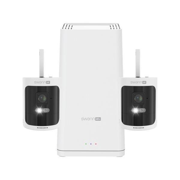 SWANN　SWNVK-AS4K128SD2-JP　WIFI防犯カメラ　AllSecure4K　カメラ2台セット　配線工事不要　IP66警報&amp;ライト搭載　ホワイト 50