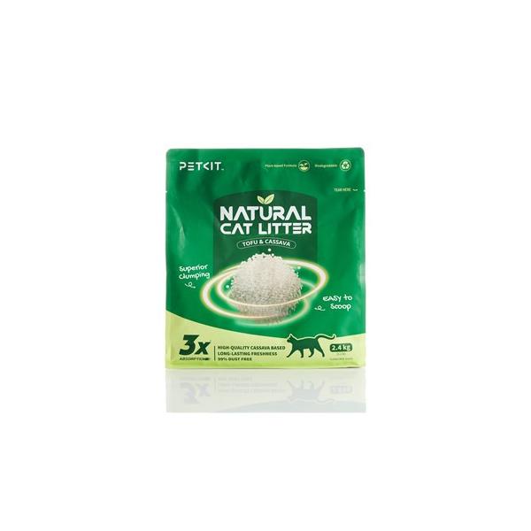 PETKIT　PKCL11　NATURAL　CAT　LITTER　　豆腐&amp;キャッサバ猫砂　天然素材100％　4袋入り　ホワイト 50