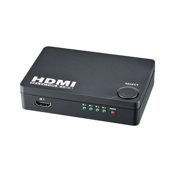 オーム電機　AV-S04S-K　HDMIセレクター　4ポート　黒 500