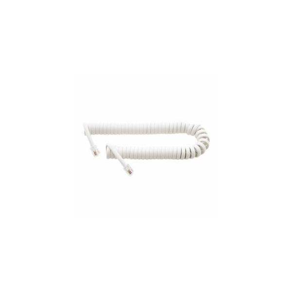 ミヨシ　DC-J403／WH　4極4芯　受話器用カールコード　クロス結線タイプ　ホワイト　0.3m 500