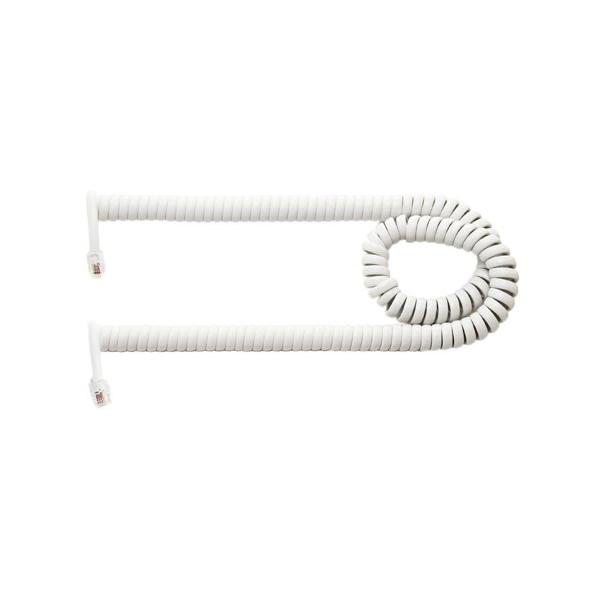 ミヨシ　DC-J406／WH　4極4芯　受話器用カールコード　クロス結線タイプ　ホワイト　0.6m 500