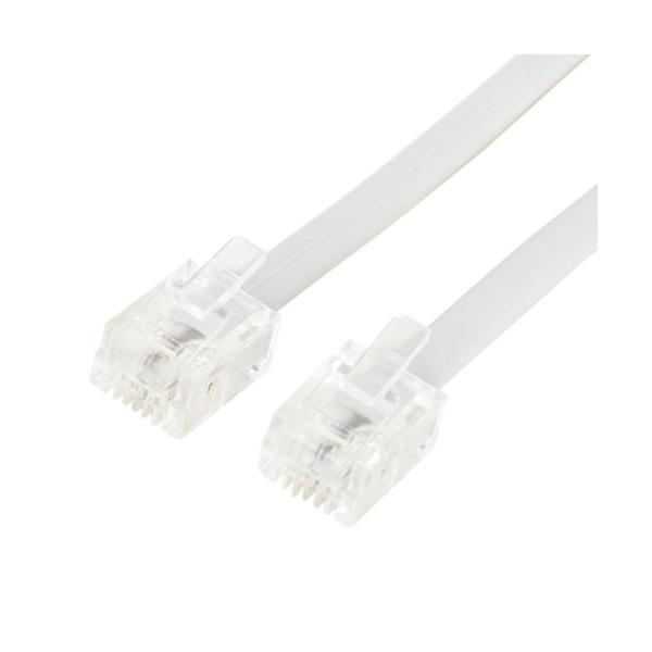 ミヨシ　DC-201／WH　6極2芯　電話機コード　1m　ホワイト 500