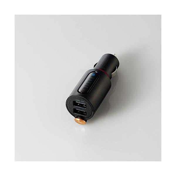 エレコム　LAT-FMBTB04BK　Bluetooth(R)FMトランスミッター(3.4A／2ポート／重低音)　ブラック 500