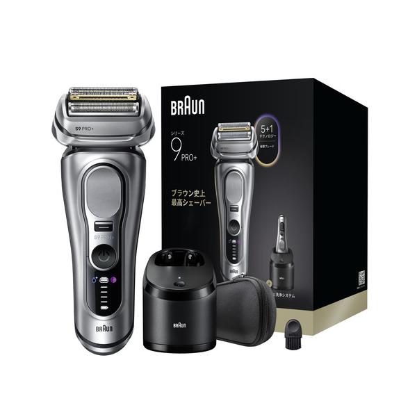 ブラウン　9657CC　電気シェーバー　シリーズ9　PRO+　5　in　1洗浄器付きモデル　防水設計　5+1　カットシステム　海外対応　4枚刃　マットシルバー 45