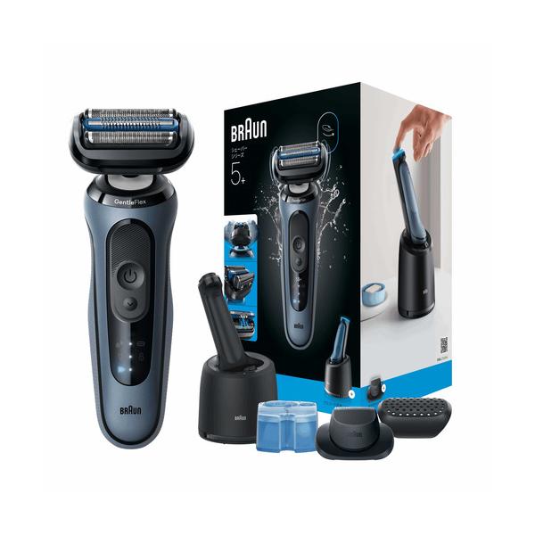 ブラウン　53A72000CC　電気シェーバー　シリーズ5+　洗浄器付きモデル　防水設計　充電式　ディープキャッチ網刃　3枚刃　アズールブルー 45