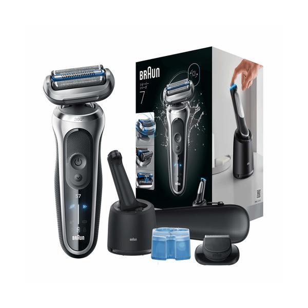 ブラウン　73S85010CC　電気シェーバー　シリーズ7　洗浄器付きモデル　防水設計　充電式　コードレス　ディープキャッチ網刃　3枚刃　シルバー 45