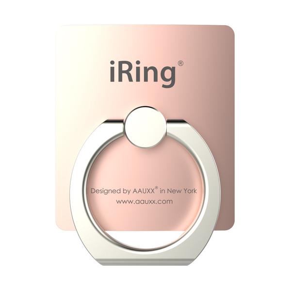 ロジック　IRING-RG　スマホ　タブレット落下防止リング&amp;ポータブルスタンド　AAUXX　iRing　ローズゴールド　IRINGRG 500