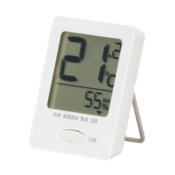オーム電機　HB-T03B-W　健康サポート機能付き　デジタル温湿度計　ホワイト　HBT03BW 500