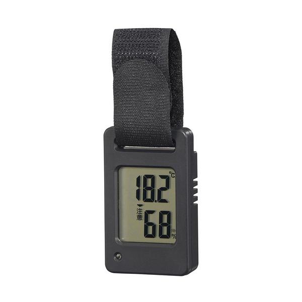オーム電機　TEM-801-K　健康サポート機能付き　ポータブルデジタル温湿度計　ブラック　TEM801K 500