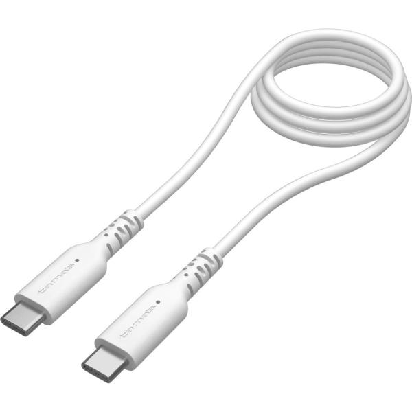 多摩電子工業　PD240W　USB-C　to　Cソフトケーブル　1.0m　ホワイト　過熱防止　TH302CC10W 131
